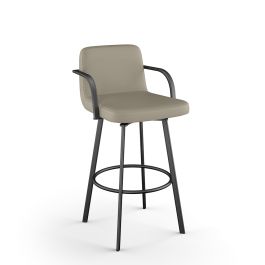 Tricia Swivel Bar Stool with Arms and Cushioned Seat & Backrest by ...